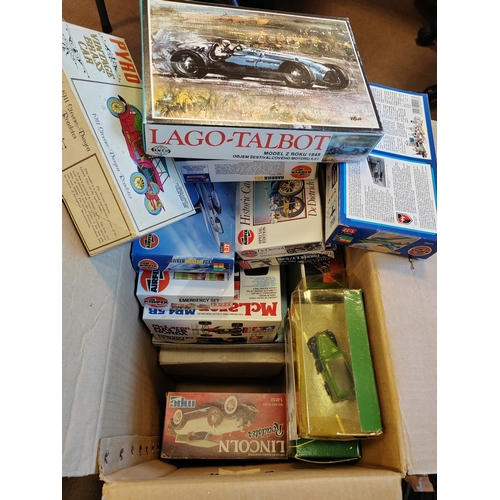 Collection of mostly unassembled kits model kits, appear complete with ...