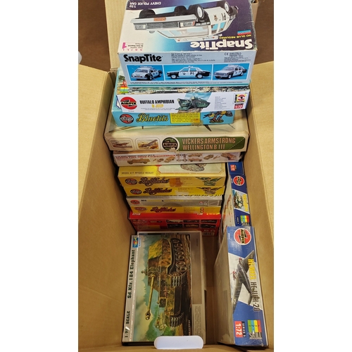 Collection of mostly unassembled kits model kits, appear complete with ...