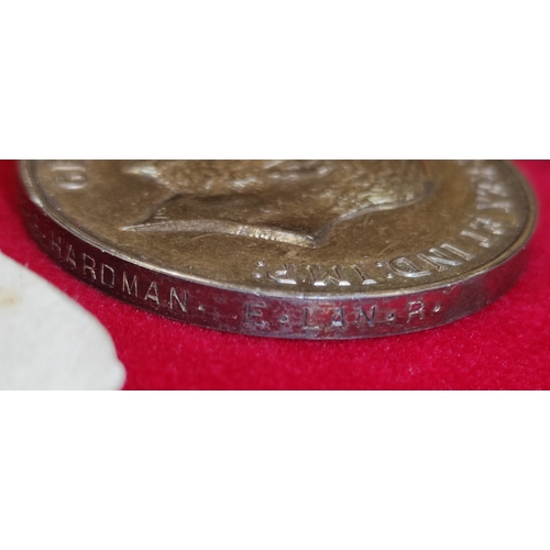WW1 Military Medal to 241722 Pte G. Hardman. 1/5 E. Lan: R., BWM and ...
