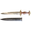 NPEA Student dagger with metal scabbard, blade acid etched "Mehr sein ...