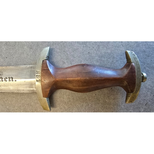 NPEA Student dagger with metal scabbard, blade acid etched "Mehr sein ...