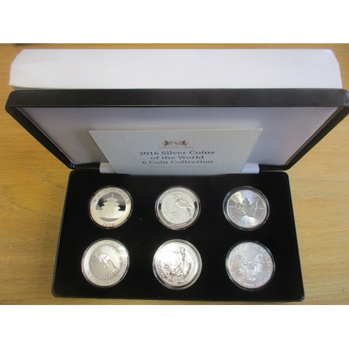 2016 Silver Coins of the World cased set of 6 uncirculated 1oz silver ...