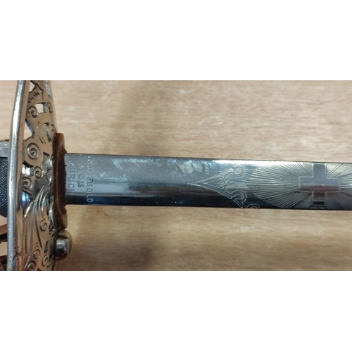 M1899 Swiss infantry officers sword with metal scabbard and sword knot ...