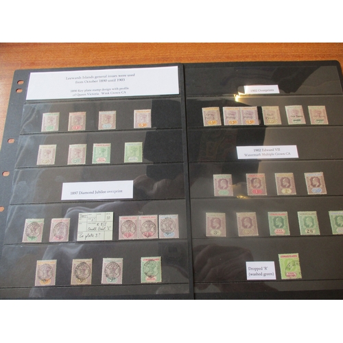 Leeward Islands. Coln M on stockcards, incl 1890 set, 1897 Diamond ...