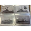 Shipping. Naval ships coln. of vintage cards in one album, incl. ptd ...