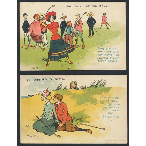 Artists. Tom Browne. Comic coln. of greeting insert cards in binder incl. police, billiards, golf et