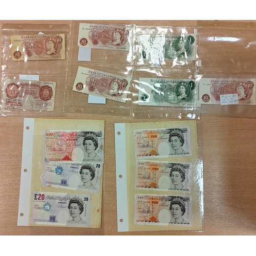 Collection of English banknotes generally very fine to extremely fine ...