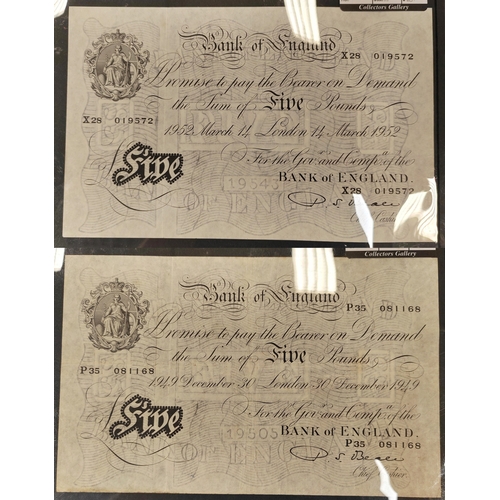 Collection of English banknotes generally very fine to extremely fine ...