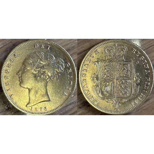Investment Gold Lot - Documents Required. 1878 half sovereign very fine ...