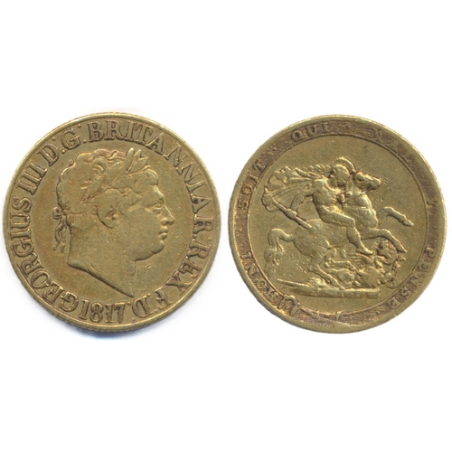 Investment Gold Lot - Documents Required. 1817 sovereign nearly very ...