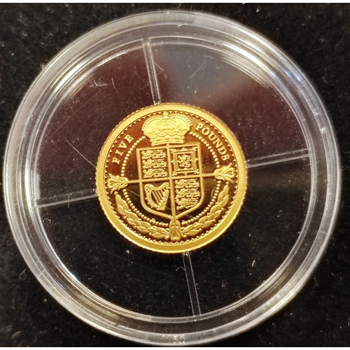 Investment Gold Lot - documents required. Range of £5 gold proofs FDC ...