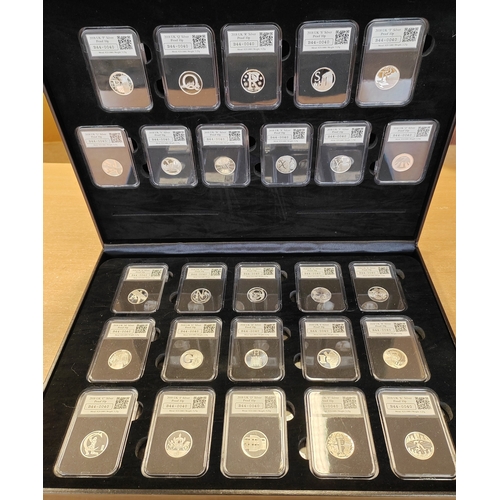 2018 date stamped A-Z 10p silver proof set FDC, contains 26 coins of ...