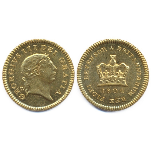 Investment Gold lot - documents required. 1804 third guinea very fine. (Y)