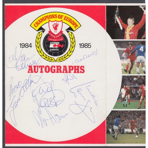 AUTOGRAPHS FOOTBALL signatures mainly Liverpool players, including ...
