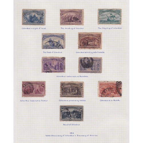STAMPS Early USA used on album pages 1857-1902, mixed condition but ...