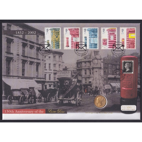2002 150th Anniversary of the Letter Box cover with 1877 Full Gold ...