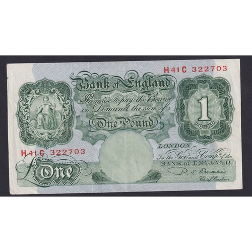 1950 Beale £1 Green Bank Note in EF condition H41C 322703
