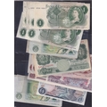 Mixed batch of old UK bank notes all in used condition