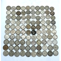 A mixed lot of silver coins, 100 coins altogether, silver 3 pences, 139 ...