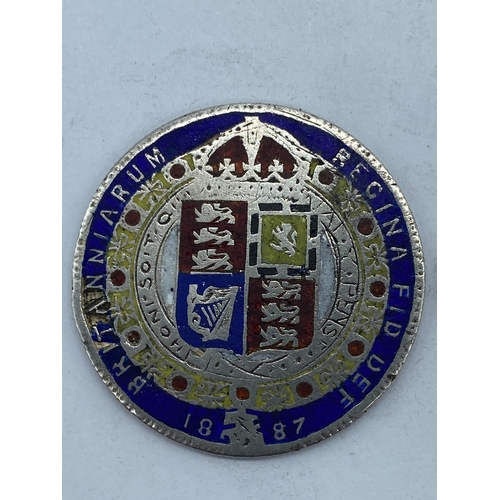 3x silver coins, including a 1895 shield back half crown, 1870 1 ...