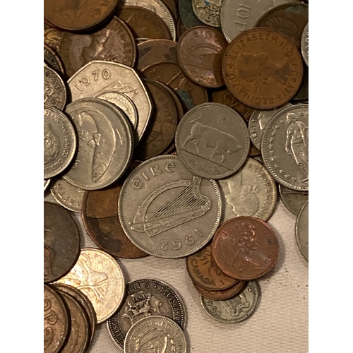 A collection of mixed coins