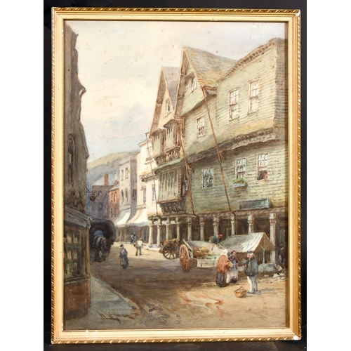 Alfred Leyman (1856-1933) British, A busy west country town with ...