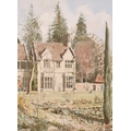 Arthur Byng (20th Century), A view of Selham House, watercolour, signed ...