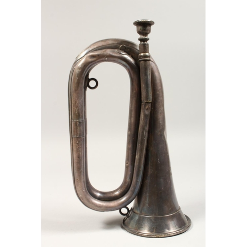 HAWKES AND SON, a plated bugle.