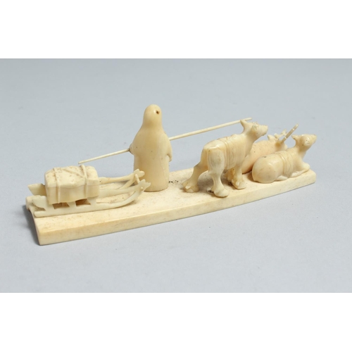 A BONE ESKIMO SLEDGE 5.5ins long.