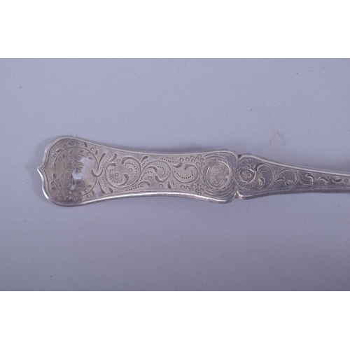 A SET OF FIVE 19TH CENTURY TURKISH OTTOMAN SILVER SPOONS, each with ...