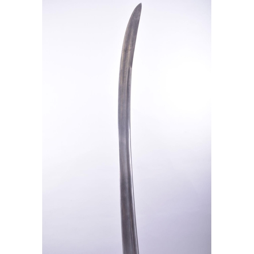 A FINE 18TH CENTURY INDIAN WATERED STEEL TULWAR SWORD, with silver ...