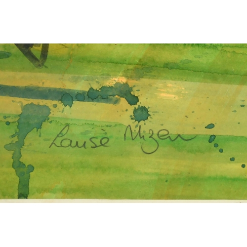 Louise Mizen (b.1961), a polo scene, watercolour, signed, 16" x 21".