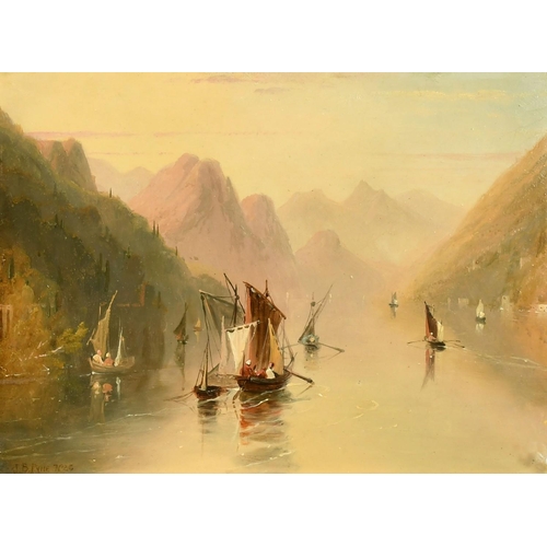 J. B. Pyne (19th Century), 'Italian Lake', oil on panel, signed and ...