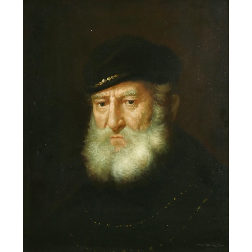 W. Moroni (20th Century) after Rembrandt, Portrait of a bearded ...