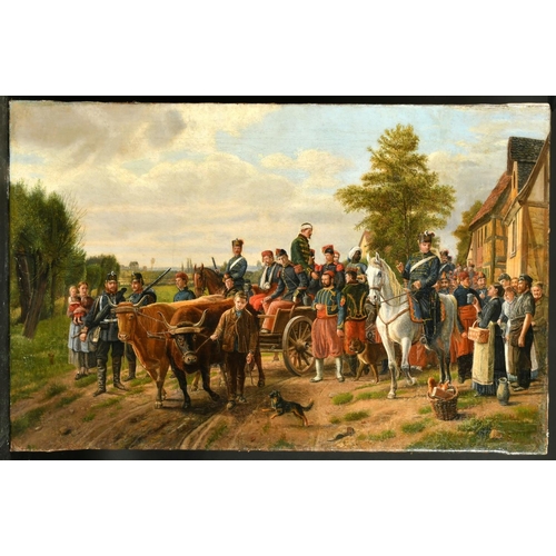 Attributed to Albrecht Adam (1786 -1862) German, cavalry escorting ...