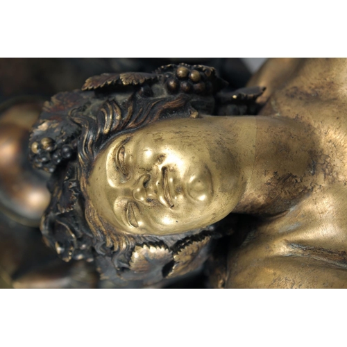 FROM A MODEL by JAMES PRADIER. A CLASSICAL BRONZE GROUP, SATYR AND ...
