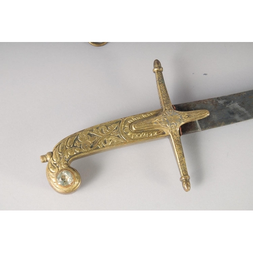 A REPRODUCTION MIDDLE-EASTERN MAMELUKE STYLE SWORD, 89cm long.
