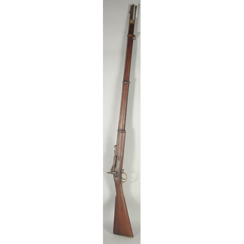 A VOLUNTEER SNIDER ENFIELD 3 BAND RIFLE. 55" overall, 36" barrel with 3 ...