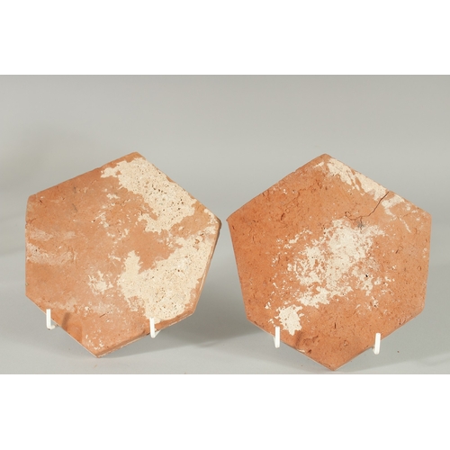 A PAIR OF 15TH-16TH CENTURY PERSIAN TIMURID POTTERY TILES.
