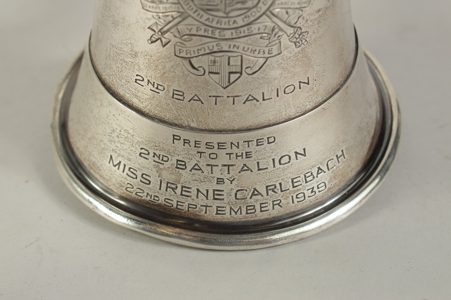 A LONDON RIFLE BRIGADE 2ND BATTALION SILVER BUGLE. 11ins long, London ...