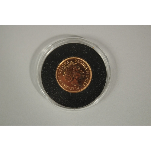 2005, A FULL GOLD PROOF SOVEREIGN uncirculated in box.