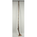 AN INDIAN FLINTLOCK RIFLE, 187cm long.