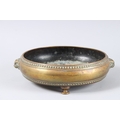 A VERY GOOD EARLY CHINESE LARGE CIRCULAR BRONZE CENSER with beaded rim ...