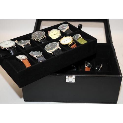 Watch box of 20 watches all from the Eaglemoss Military watches ...
