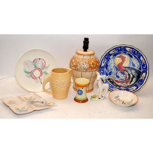 A collection of vintage ceramics to include a Charlotte Rhead Bursley ...