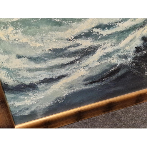 Large Acrylic on canvas of "HMS Victory"by Susan Yeats 2002 a local ...