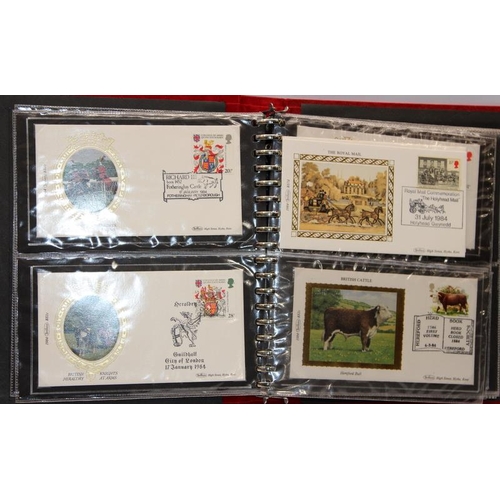 A collection of quality Benham gold embossed silk First Day Covers. 39 ...