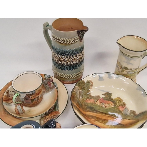 Doulton Lambeth stoneware pitcher together with Shakespeare ware and ...
