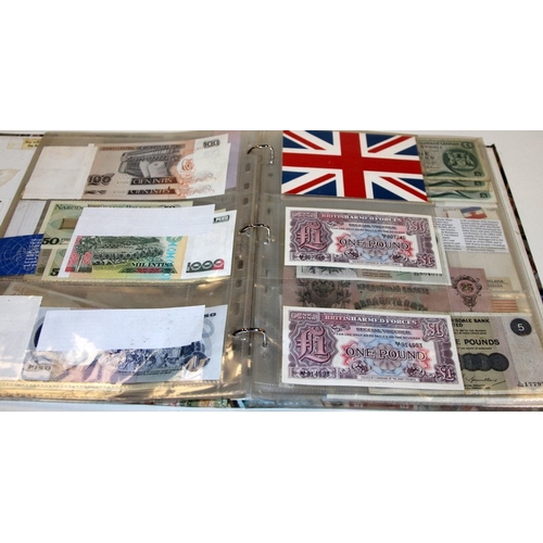 Good album of world banknotes including 19th century examples