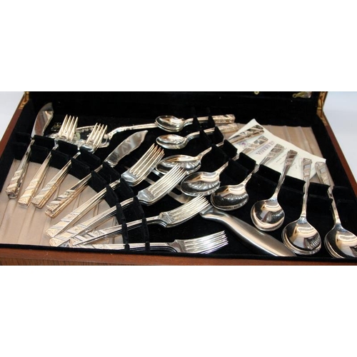 Viners 60 piece canteen of cutlery in the Silver Rose pattern presented ...